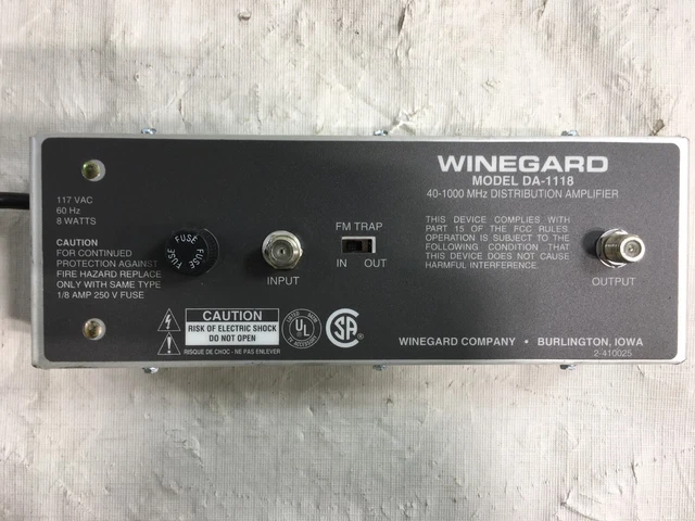 WINEGARD UHF/VHF PRE Amplifier Model Chromstar 2000 DA-1118 $16.09 ...