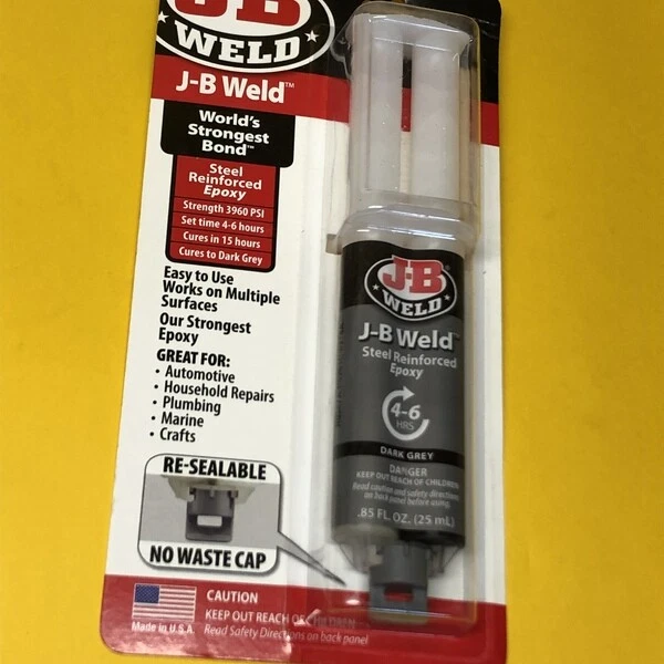 J-B WELD 50165 Cold Weld two part epoxy cold weld Grey 25 ml Syr1nge JB ...