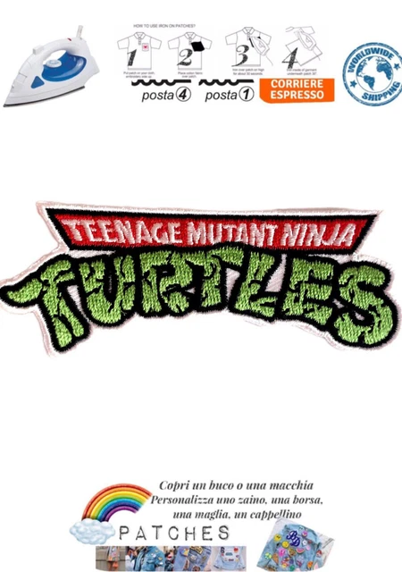 PATCH TEENAGE MUTANT Ninja Turtles toppa termoadesiva Tartarughe Ninja logo iron EUR 4,99 ...
