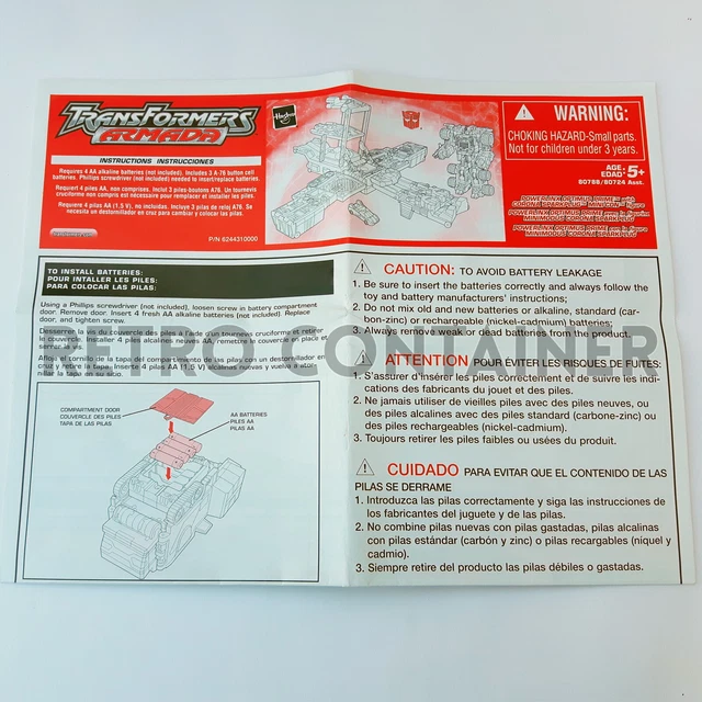 TRANSFORMERS ARMADA - Instructions Booklet - Optimus Prime & Spark-Plug ...