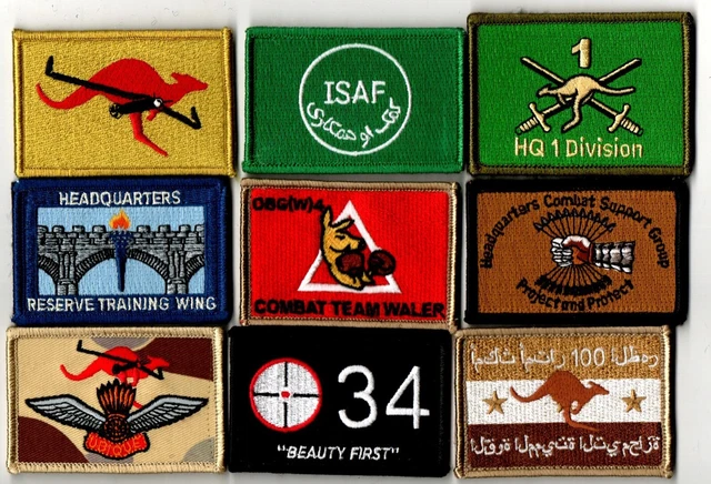 9 DIFFERENT AUSTRALIAN Army Unit Shoulder Patches..................Lot ...