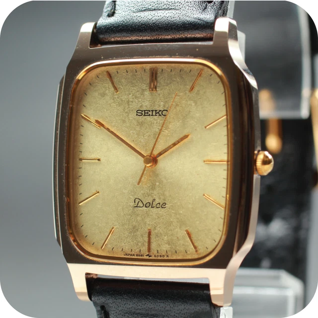 [N COMME NEUF] MONTRE HOMME VINTAGE SEIKO DOLCE 8N41-5070 or carré quartz du JAPON EUR 121,31 ...