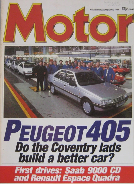 MOTOR MAGAZINE 6/2/1988 featuring Peugeot road test, Saab, Renault ...