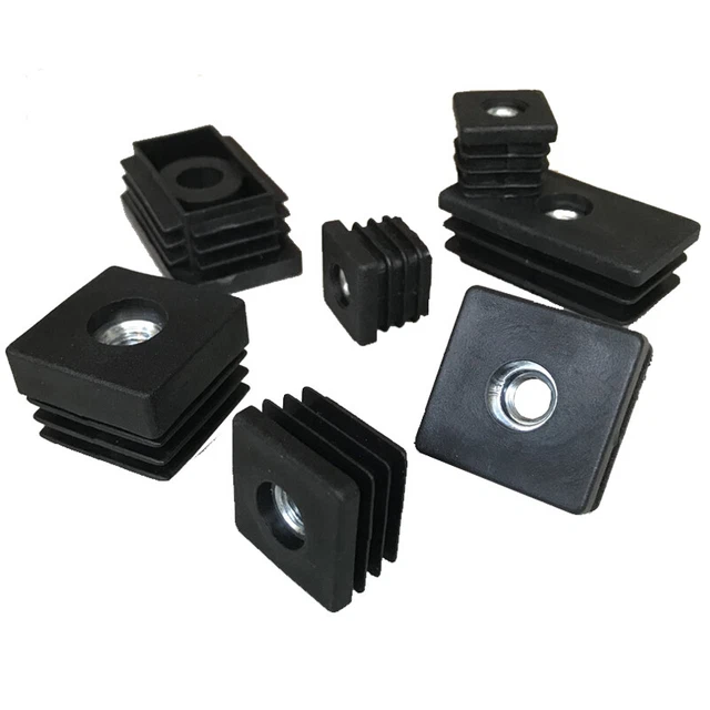 SQUARE THREADED TUBE Inserts - M6 M8 M10 Plastic Tube Pipe Black, Box ...