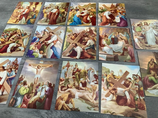 CATHOLIC STATIONS OF The Cross Lent Holy Pictures Job Lot £29.83 ...
