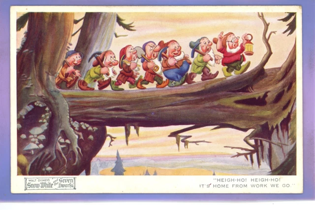 1939C WALT DISNEYS SNOW WHITE & THE SEVEN DWARFS HEIGH-HO FROM WORK POSTCARD £1.75 - PicClick UK