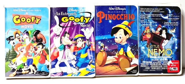 4 VHS MOVIES Tapes Kids Goofy Pinocchio Little Nemo Walt Disney's £6.39 ...