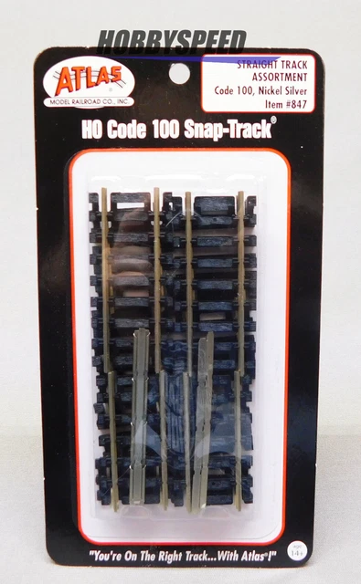 ATLAS HO SCALE Code 100 Snap Track Assorted Straights - 12 Pieces ...