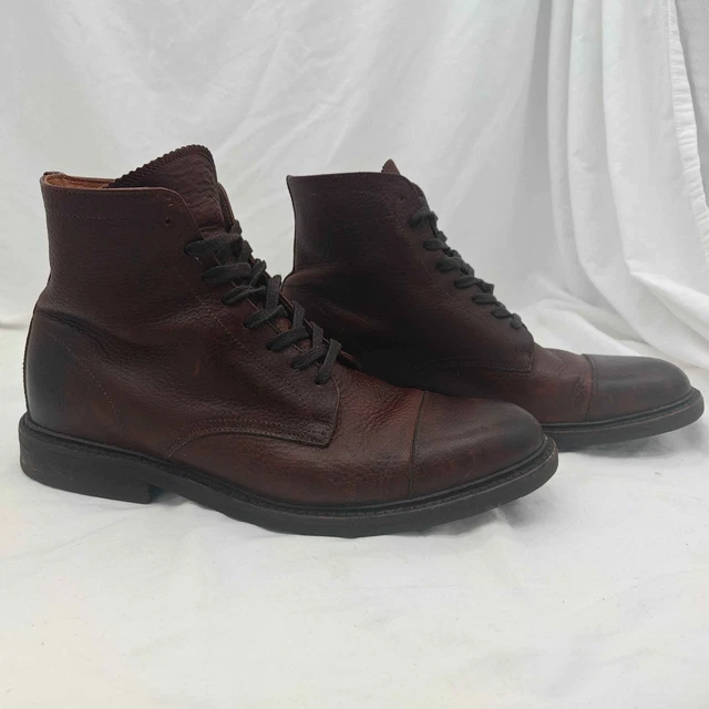 FRYE SETH CAP Toe Boots Mens 10.5 D Brown Leather Classic Work Style ...