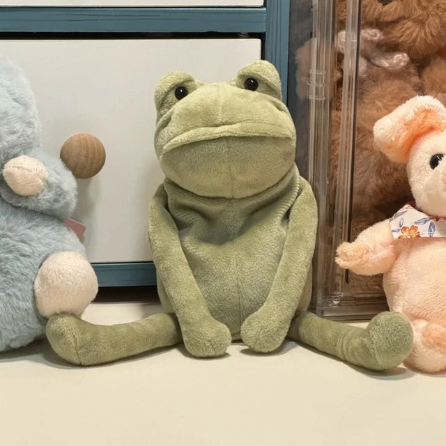 JELLYCAT FERGUS FROG Green Plush 33cm Soft Toy Bean Feet Tags Dust Bag ...