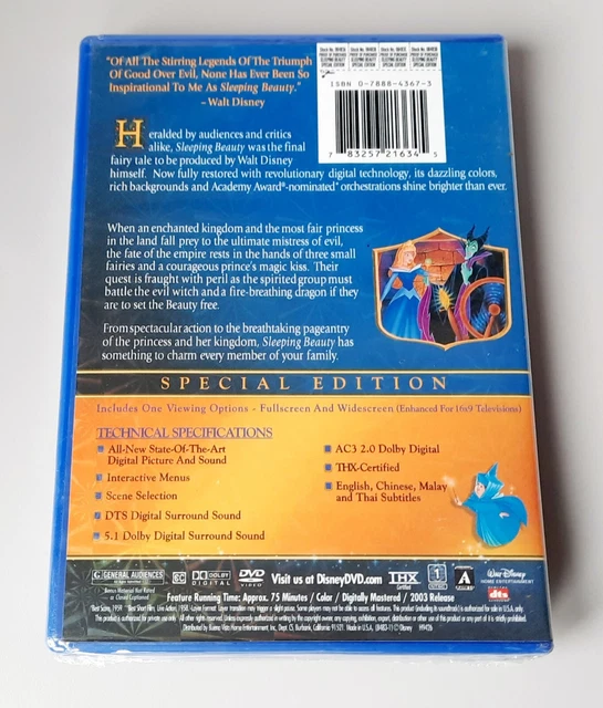 WALT DISNEY SLEEPING Beauty Special Edition Superbit DVD *Region 1* New ...