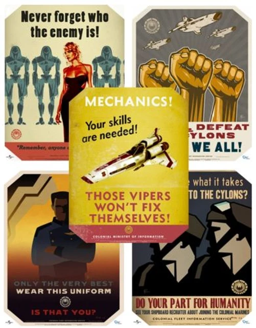 BATTLESTAR GALACTICA PROPAGANDA Poster Set 5 Replicas neu EUR 79,99 ...