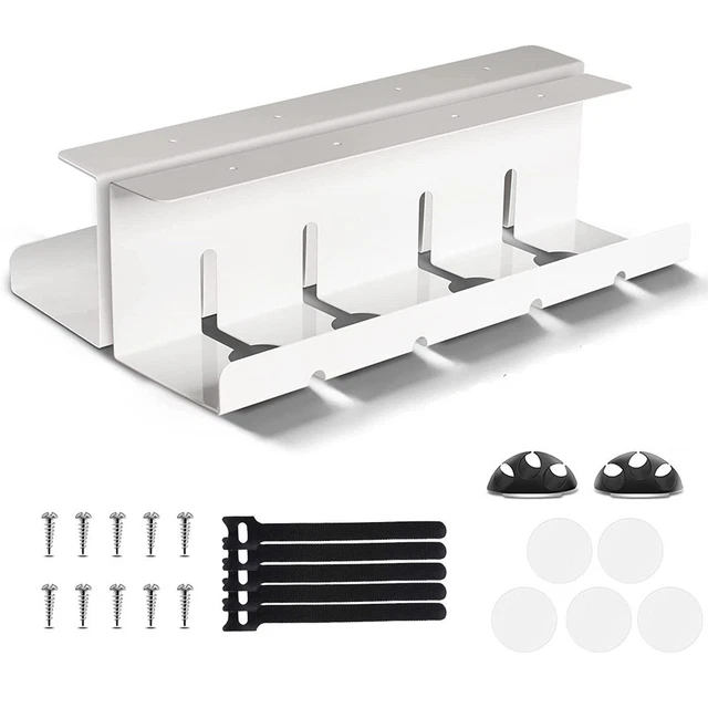DESK CABLE ORGANIZER Tray Iron Construction for Neat and Safe Workspace ...