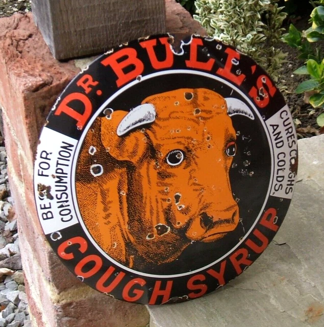 ENAMEL SIGN DR Bull's Cough Syrup Famous Pictorial Sign - Animals ...