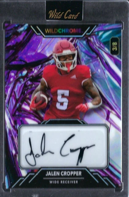 JALEN CROPPER 2023 Wild Card Chrome AUTO #'d 3/8 RC COWBOYS FRESNO ST ...