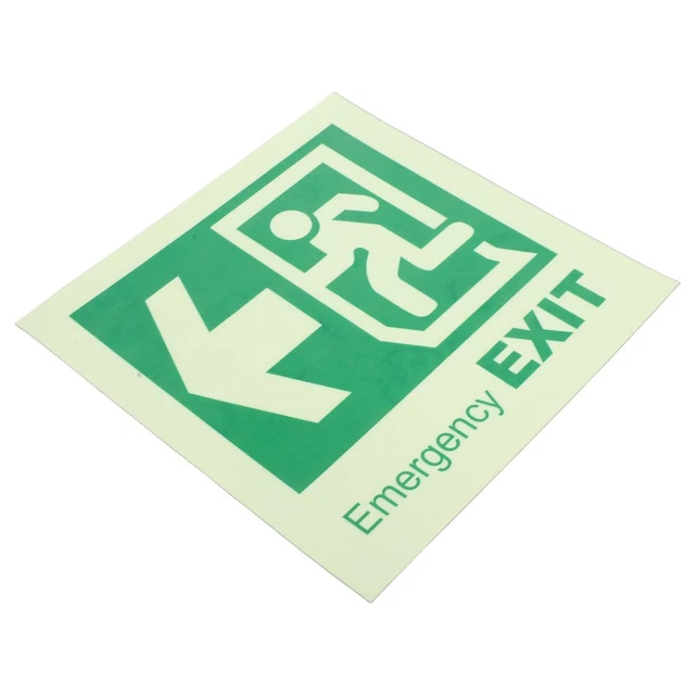EMERGENCY EXIT SIGN Sticker Office Commercial Fire Extinguisher ...