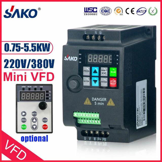 220V 380V 1.5KW 2.2KW 4KW 5.5KW Variable Frequency Drive Motor Inverter ...