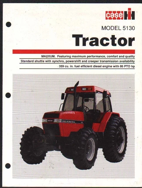 CASE IH &MODEL 5130" Maxxum Tractor Brochure Leaflet £6.00 - PicClick UK