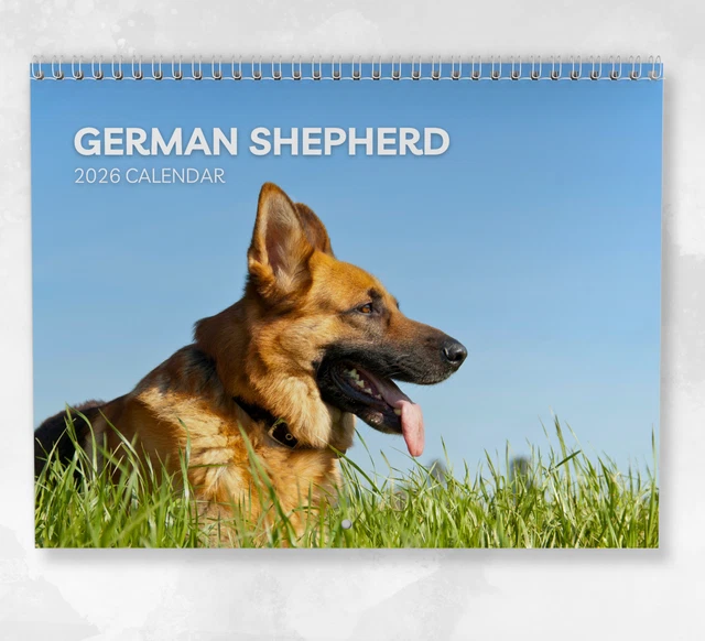GERMAN SHEPHERD CALENDAR 2026: Monthly Wall Calendar with Notes, opens ...