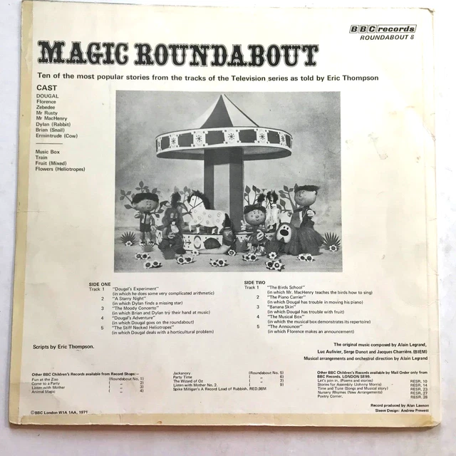 THE MAGIC ROUNDABOUT BBC Childrens Television Story Vinyl LP 1971 Eric ...