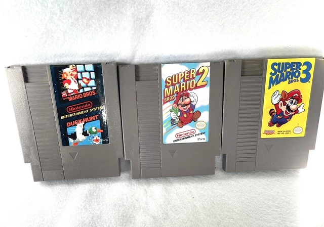 NINTENDO NES GAMES Lot Super Mario Bros 1 2 3 Trilogy Mario 2 Nintendo ...