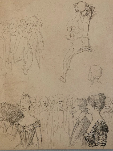 MOLTO BELLO DISEGNO Antico Inchiostro Da Ritratto Personaggio XIX ...