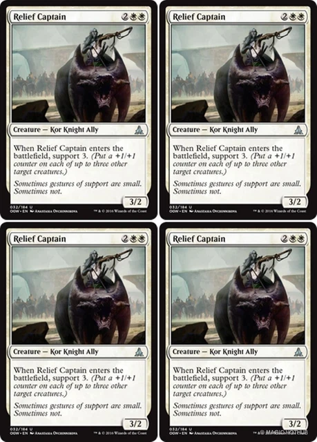 4X RELIEF CAPTAIN Oath of the Gatewatch MTG White Creature Knight Ally ...