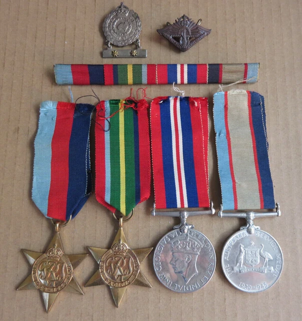 AUSTRALIAN WW2 RAN Navy Medals Group Ribbon Bar Returned & Mothers ...
