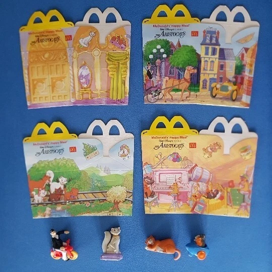 DISNEY'S ARISTOCATS FULL set of McDonald's 1994 Happy Meal toys & set ...