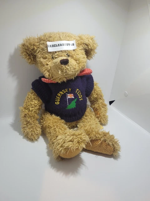 GUERNSEY TEDDY BEAR Channel Island Toys Cuddly 15"Plush Soft Toy + Tags ...