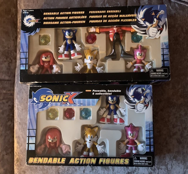 SONIC X SONIC the Hedgehog Tails Knuckles Amy Rose Bendable set New X2 ...