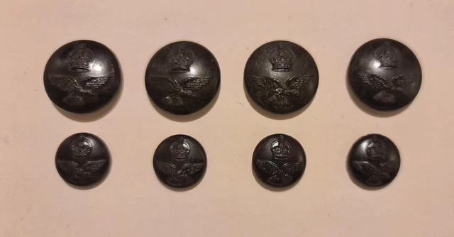 SET OF 8 WW2 Royal Australian Air Force RAAF Black Plastic Uniform ...