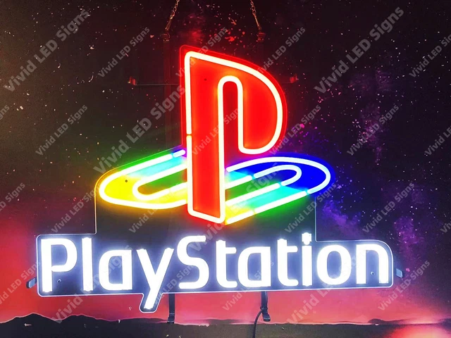 PLAYSTATION VIDEO GAME Room Vivid LED Neon Sign Light Lamp With Dimmer ...