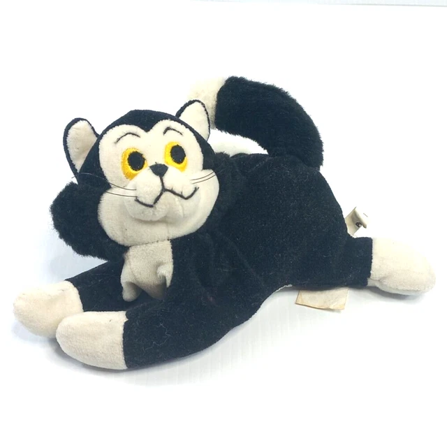 DISNEY STORE PINOCCHIO Figaro Plush Black and White Cat Teddy Plush ...