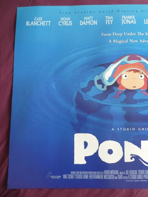PONYO (2008) RARE ROLLED HAYAO MIYAZAKI GHIBLI orig. UK quad poster 40 ...