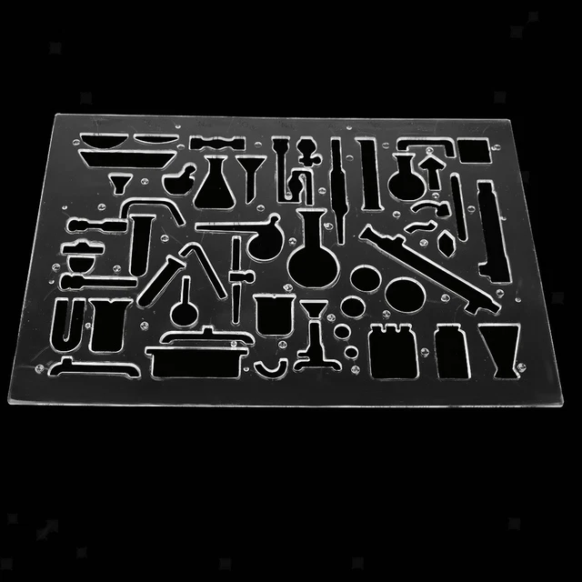 CHEMISTRY SCIENCE SYMBOLS Technical Drawing Template Stencil Drafting ...