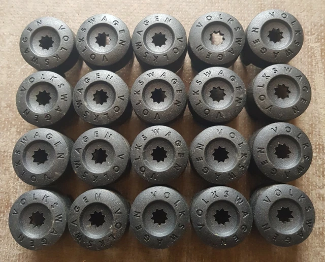 20 X GENUINE VW T5 T6 TRANSPORTER AMAROK WHEEL BOLT NUT CAPS COVERS ...