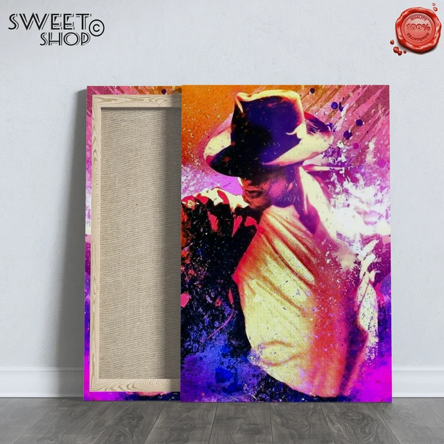 MICHAEL JACKSON QUADRO POP ART Stampa su Tela ALTA' QUALITA' MODERNO ...