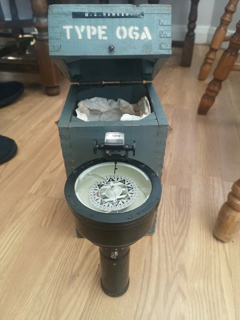 VINTAGE WW2 ERA Raf Type O6A Hand Held Bearing Compass In Original Box ...