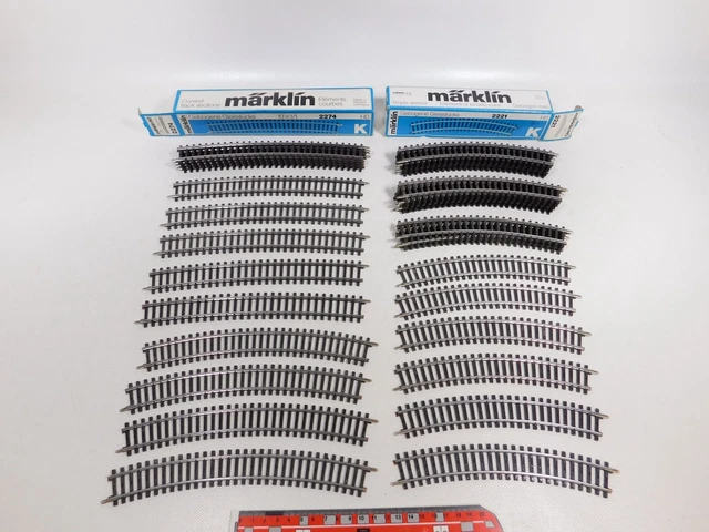 32X MÄRKLIN H0 AC K Track curved 2221 2274 2231 Sg / Mint + 2x Box # ...