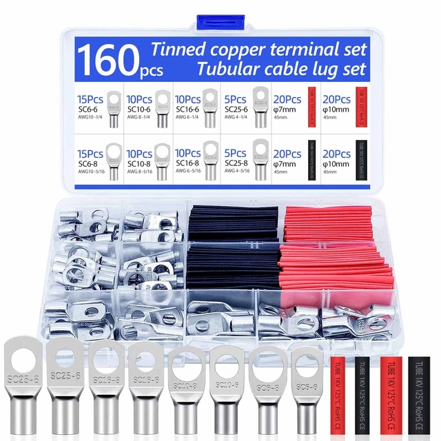 COSSE ELECTRIQUECONNECTEUR ELECTRIQUE160 Pièces Cosses Electriques a Sertir16... EUR 32,24 ...