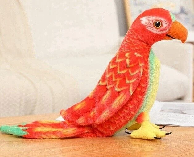 28& RED BUDGERIGAR Parrot Bird Stuffed Animal Plush Toys Toddler Doll ...