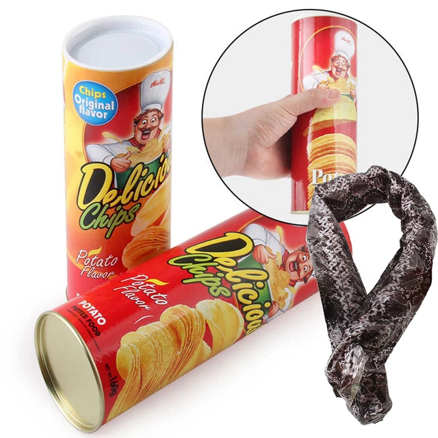 POTATO CHIP SNAKE Can for Jokes , Fake Snake Can Toy High Simulation ...