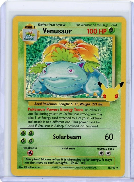 POKEMON VENUSAUR CELEBRATIONS: Classic Collection 15/102 Holo foil Near ...
