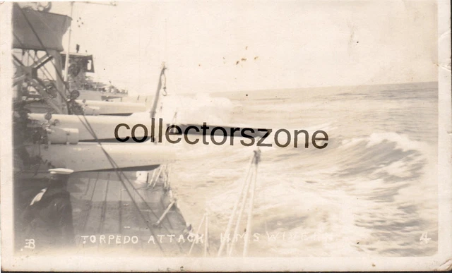ROYAL NAVY DESTROYER launches Torpedo Real Photo Postcard £12.00 ...