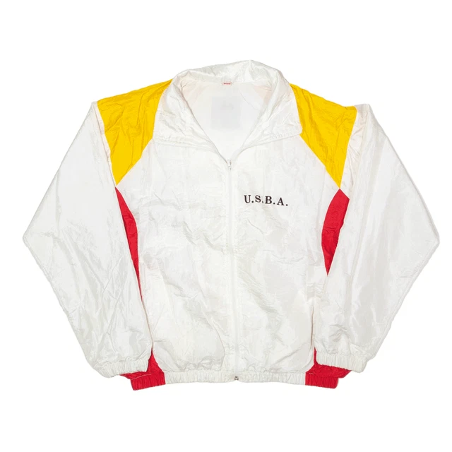VINTAGE BOCAGE USBA Shell Jacket White 80s Mens L £18.99 - PicClick UK