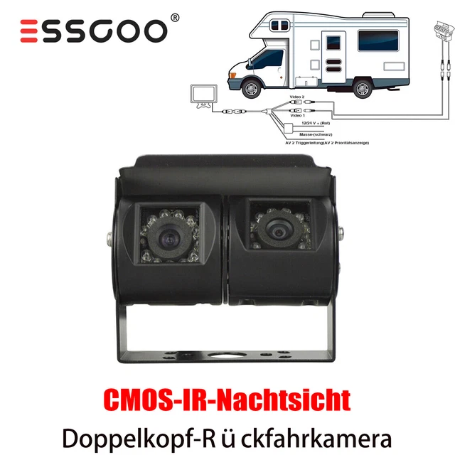 DUAL 2XEINSTELLBARE EINPARKKAMERAS Rückfahrkamera Für Monitor Wohnmobil BUS LKW EUR 39,99 ...