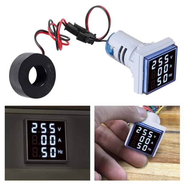 MULTI PURPOSE AC Voltmeter Ammeter Frequency Meter with 3 digit Display ...