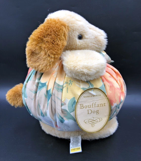 VINTAGE M&S BOUFFANT Dog With Floral Cloth Body 9” Plush Soft Toy 1992 ...