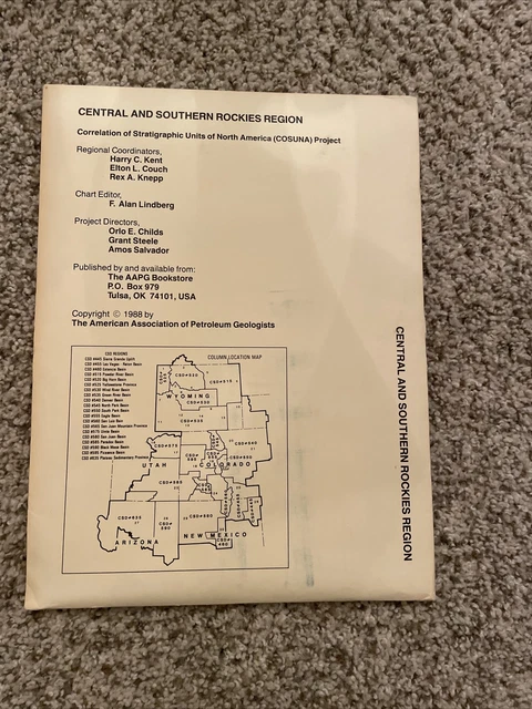 COSUNA GEOLOGIC STRATIGRAPHIC Correlation Map Chart USA Centr. And ...